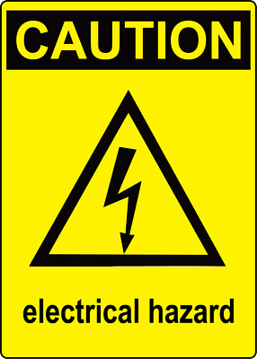CAUTION! ELECTRICAL HAZARD| Laminated Vinyl Decal Sticker Label | eBay