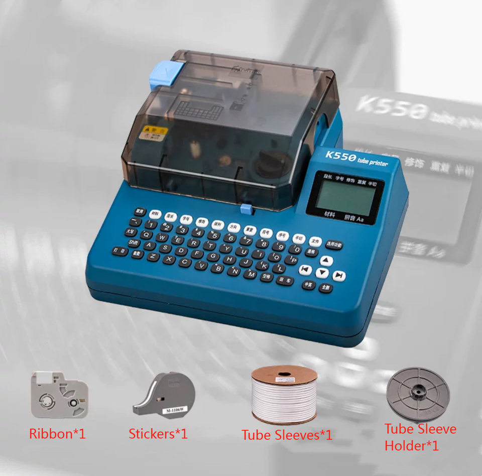 K550 Wire Label Number Tube Printer Heat Shrink Tube Label Marking ...