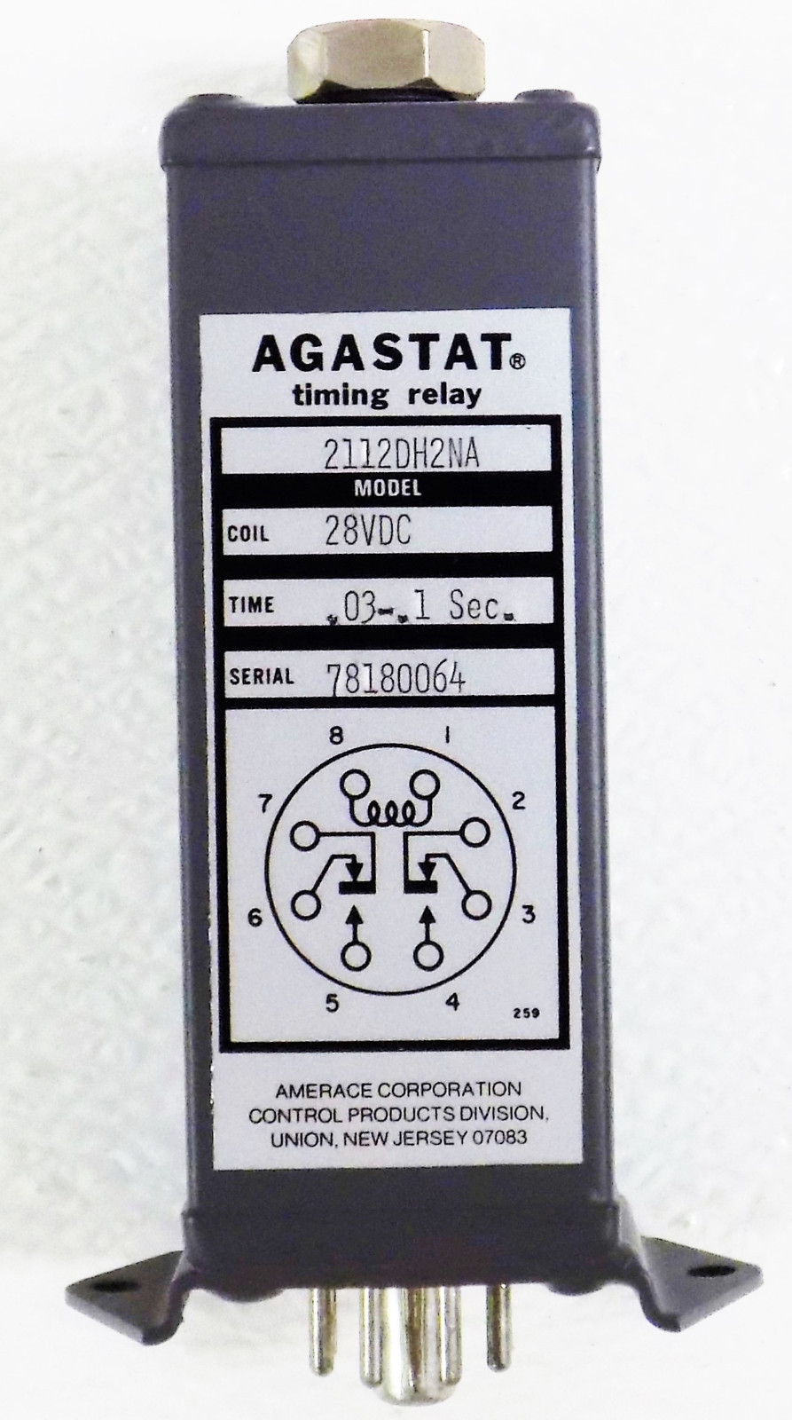 NEW AMERACE AGASTAT 2112DH2NA 28VDC .03 - .1 SEC TIMING RELAY TIME ...