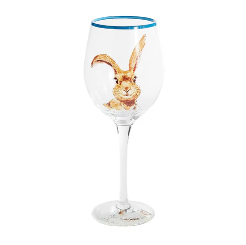 Pier 1 Henry Bunny Rabbit Easter Spring Hare Hand Painted Wine Glass ...