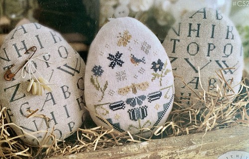 Gervais Samplings Eggs Pinkeep Ornament Cross Stitch Pattern Thy Needle ...