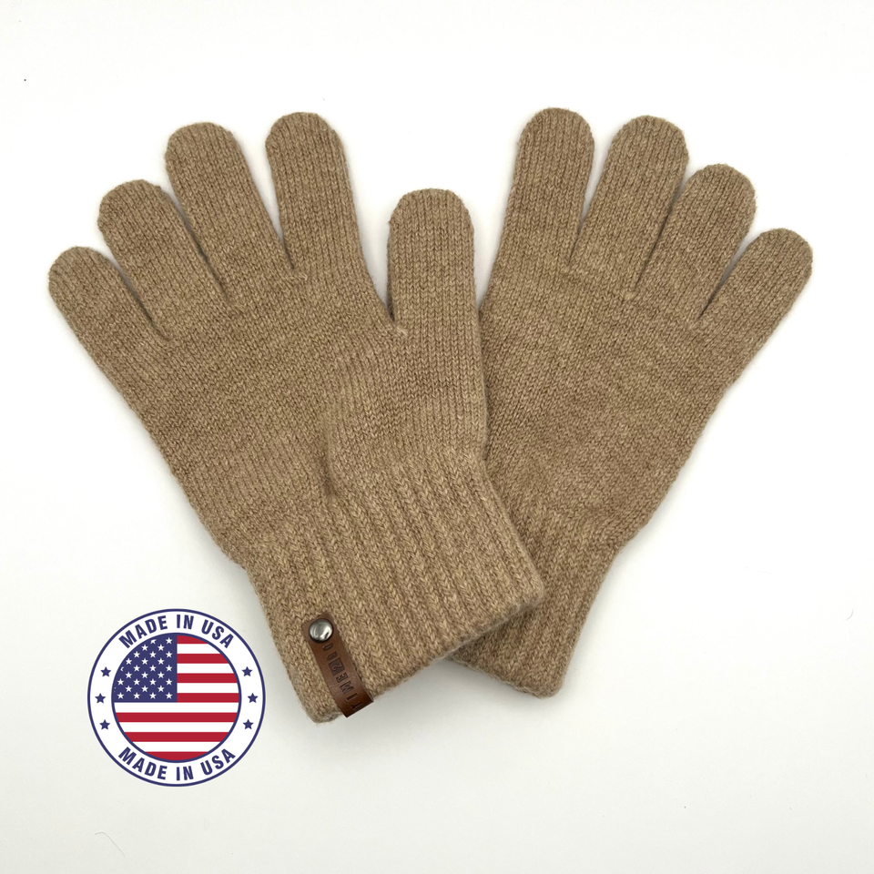 Made In USA Men's Knit Cashmere Gloves, Warm Winter Wool Gloves for ...