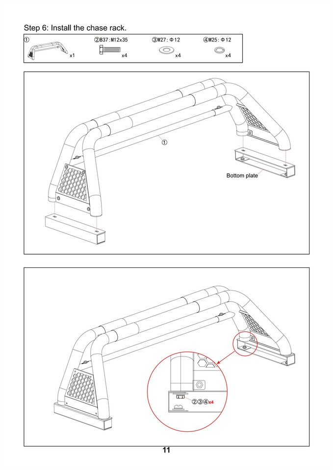 Universal Roll Bar/Tailgate Step Ladder For 2004-2012/15-25 Chevy ...