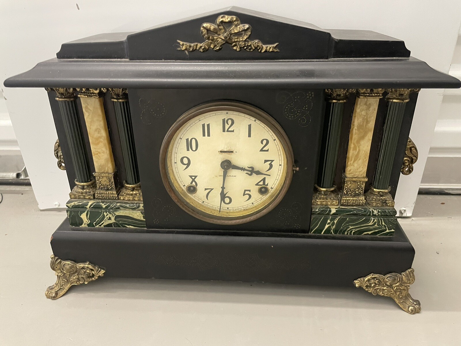 Antique E. Ingraham Oak Clock Bristol Connecticut As Is Clock | eBay
