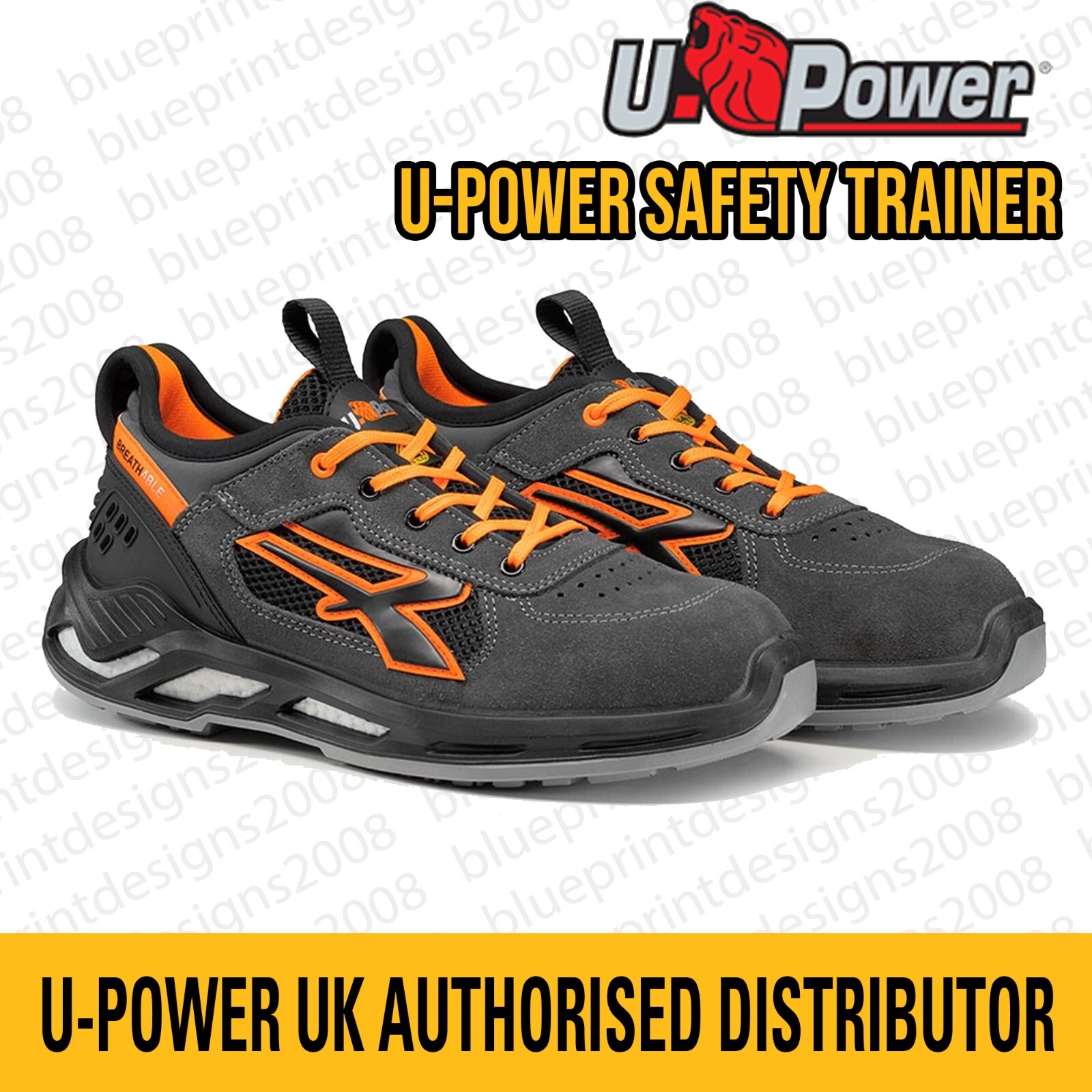U-Power Ryder SRC ESD Red360 Lightweight Safety Work Trainers Size 12 ...