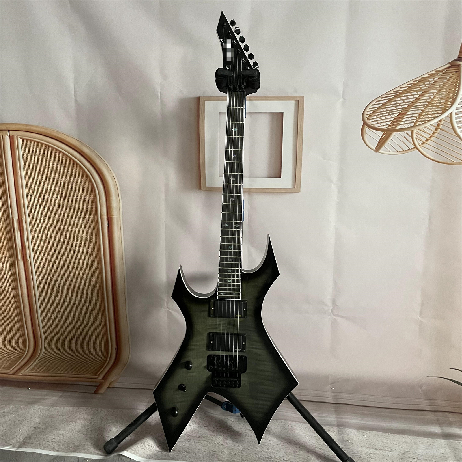 Left Handed 6 String Electric Guitar HH Pickup Solid Body Warlock ...