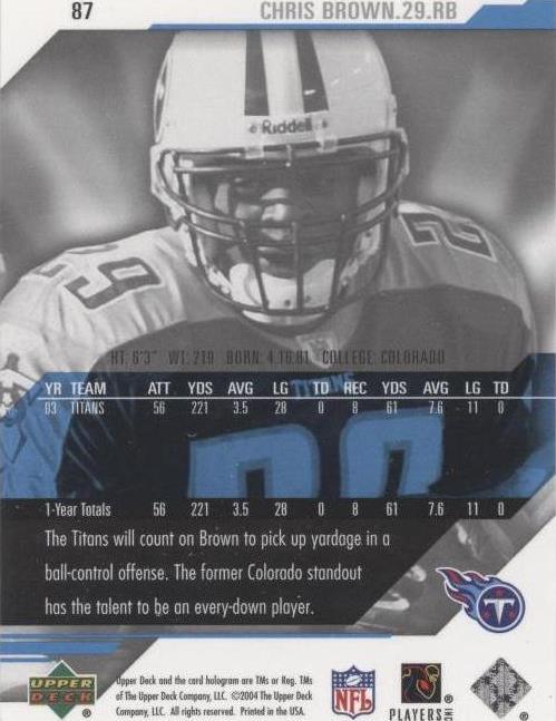 2004 Upper Deck Pro Sigs Chris Brown #87 for sale | eBay