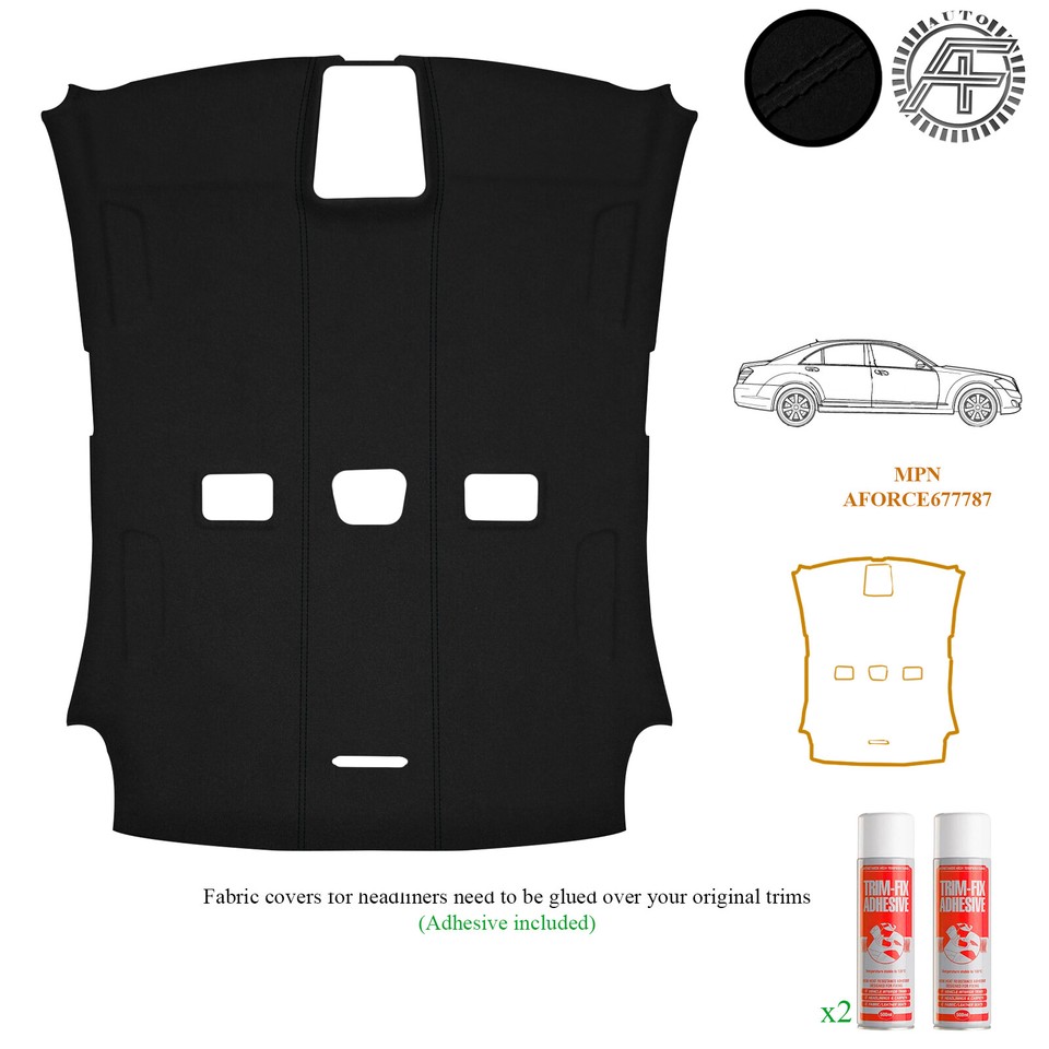 LUXE SUEDE HEADLINER COVER FITS MERCEDES S CLASS W221 06-13 CUSTOM NEW ...