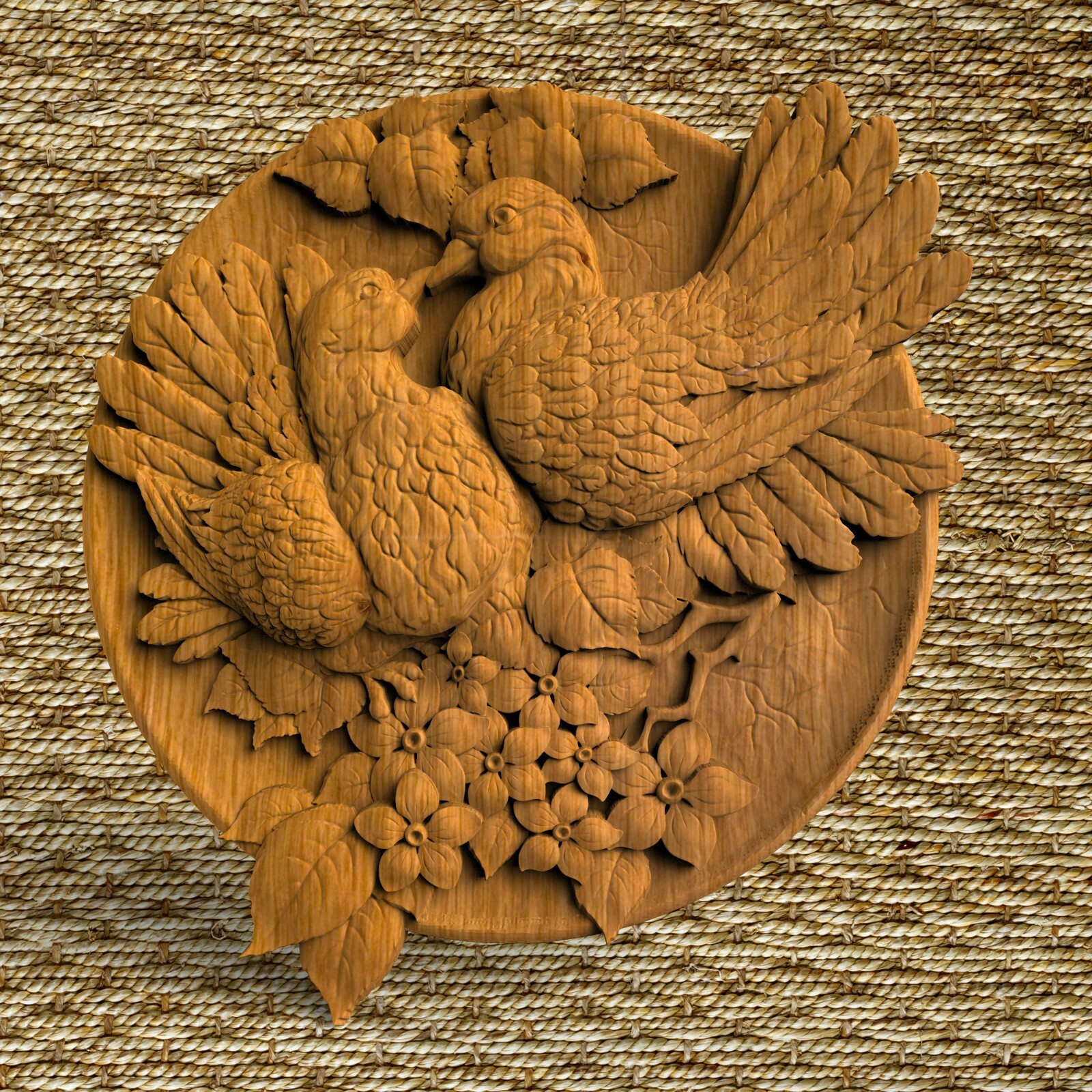 Doves Ornament Wood Carved Plaque WALL HANGING ART WORK HOME DECOR | eBay