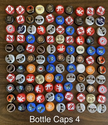 100 Beer Bottle Caps Lot 4 Mixed Lot Recycle Upcycle Craft Projects ...