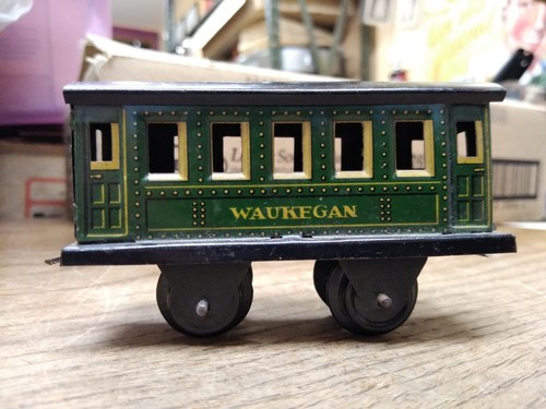Vtg Bings Miniature Railroad System Waukegan Tin Coach Car Passenger ...