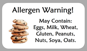 Mini Cookie Allergen Warning Stickers Small Food Allergy Content Labels ...