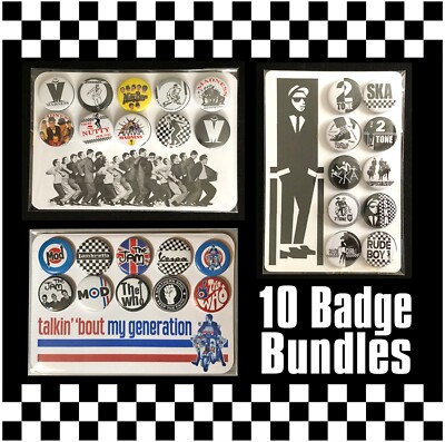 SKA / MOD Badge Bundles - 25mm - 10 badges | eBay UK