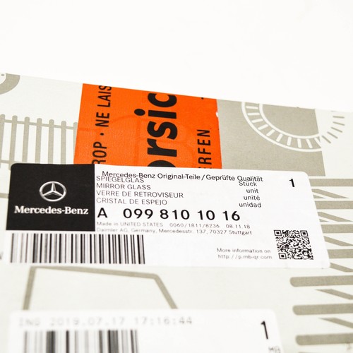 NEW MB C-CLASS W205 RIGHT WING MIRROR GLASS W/BLIND SPOT A0998101016 ...