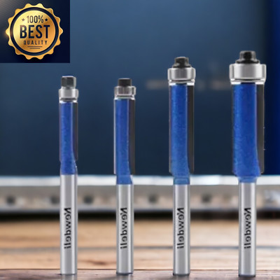 4Pcs Flush Trim Router Bit Set 1/4 Inch Shank - Bearing Dia. 1/4", 5/16 ...