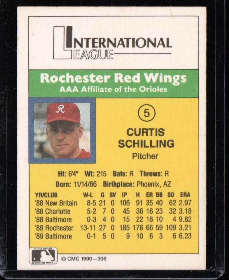 Curt Schilling 1990 CMC AAA/ProCards Rochester Red Wings Rookie # 306 ...