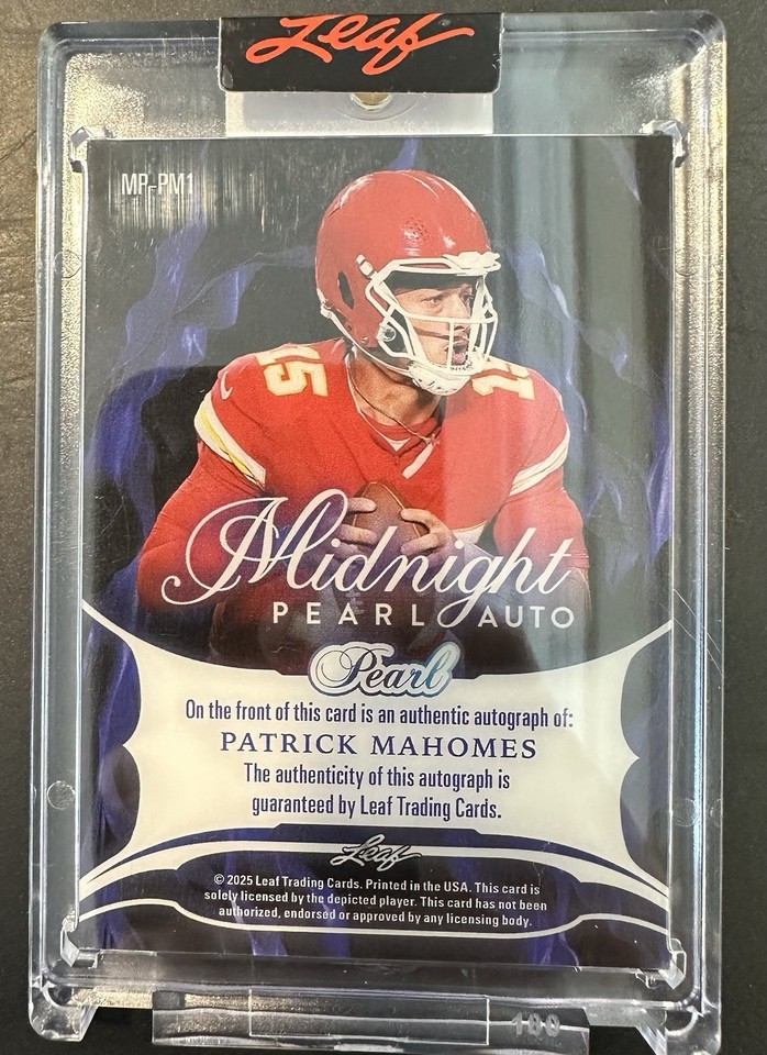 2025 Leaf Pearl Patrick Mahomes Auto #4/4 Parallel #MP-PM1 Kansas City ...