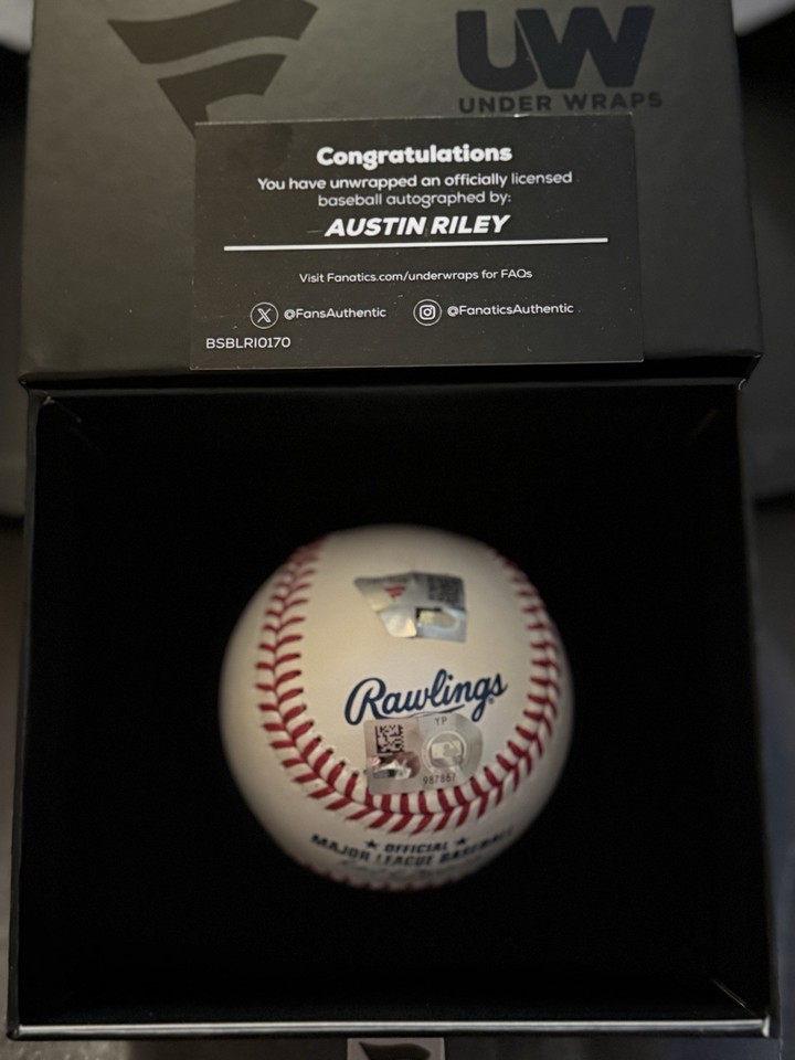 Austin Riley Autographed OMLB Baseball Fanatics And MLB Certified!!! | eBay