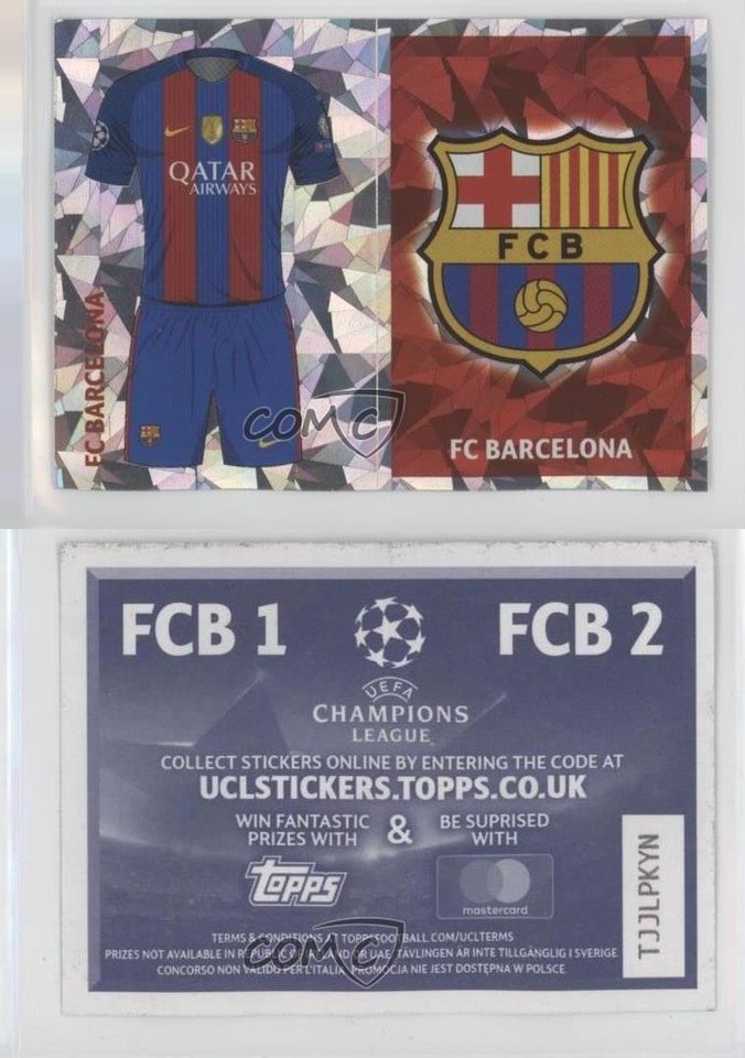 2016-17 Topps UCL Sticker Club Logo/Home Kit FC Barcelona #FCB1/2 0cp0 ...