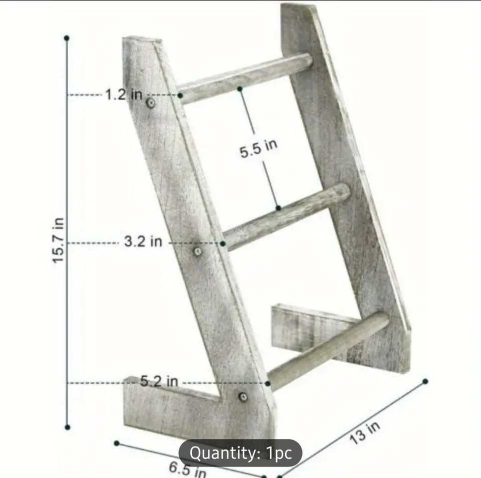 Rustic Vintage Look Wood Ladder Towel Holder Rack Or Jewelry Holder | eBay