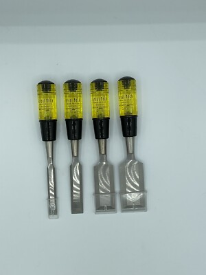 Lot Of 4 Vintage Great Neck Beveled Edge Chisels With Strike Plate ...