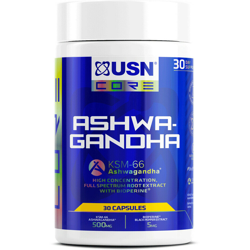 USN Core Ashwagandha KSM-66 30 Capsules with added Bioperine Black ...