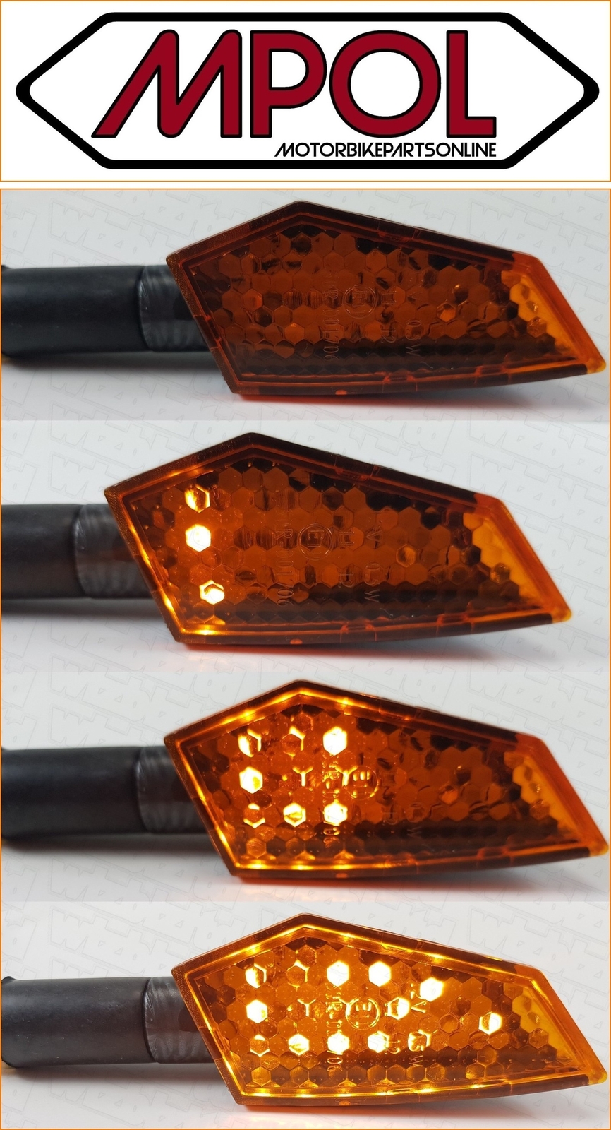 Front And Rear Wedge LED Sequential Indicators For AJS JS 125 E Eco-1 ...