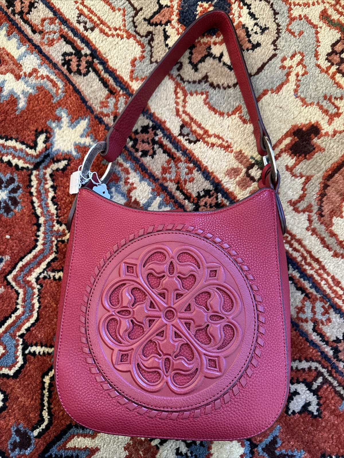 Brighton Ferrara Medallion Amelie Red Leather Shoulder Bag Purse for ...