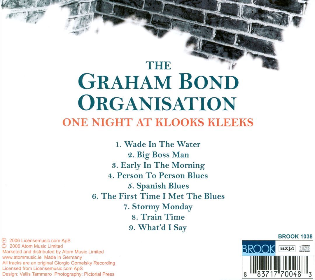 GRAHAM BOND/GRAHAM BOND ORGANISATION - ONE NIGHT AT KLOOKS KLEEKS NEW ...