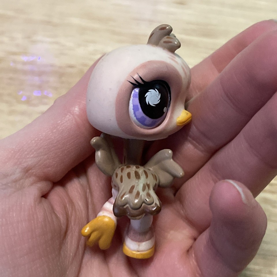 Littlest Pet Shop LPS Pink Tan Ostrich 945 Purple Eyes Bird Zoo ...
