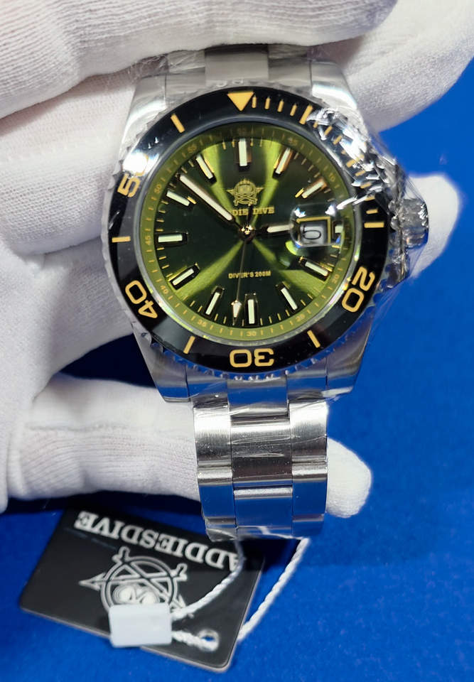 Addiesdive AD2510 Diver Quartz Watch 41mm 200m Mint Green New 2025 With ...