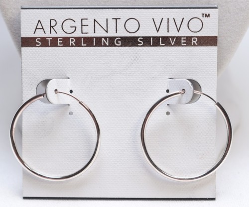 Argento Vivo .925 Sterling Silver Hoop Earrings $44 New | eBay