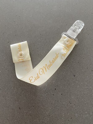 Baby Dummy Clips Pacifier Chain Soother Holder Dummie Strap Eid Mubarak ...