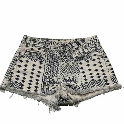 Bullhead Denim Co. Black & White High Rise Cut Off Shorts Juniors Size ...