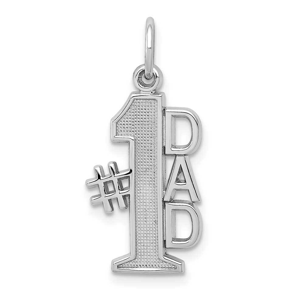 14k White Gold Polished #1 DAD Charm 0.5 x 1 in | eBay