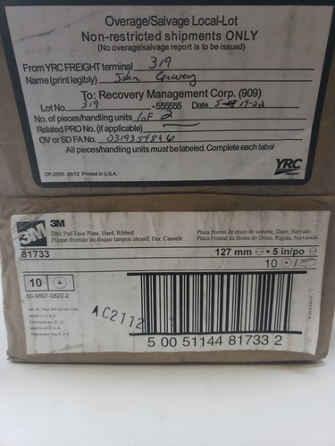 3M 81733 Disc Pad Face Plate, Hard, Ribbed | eBay