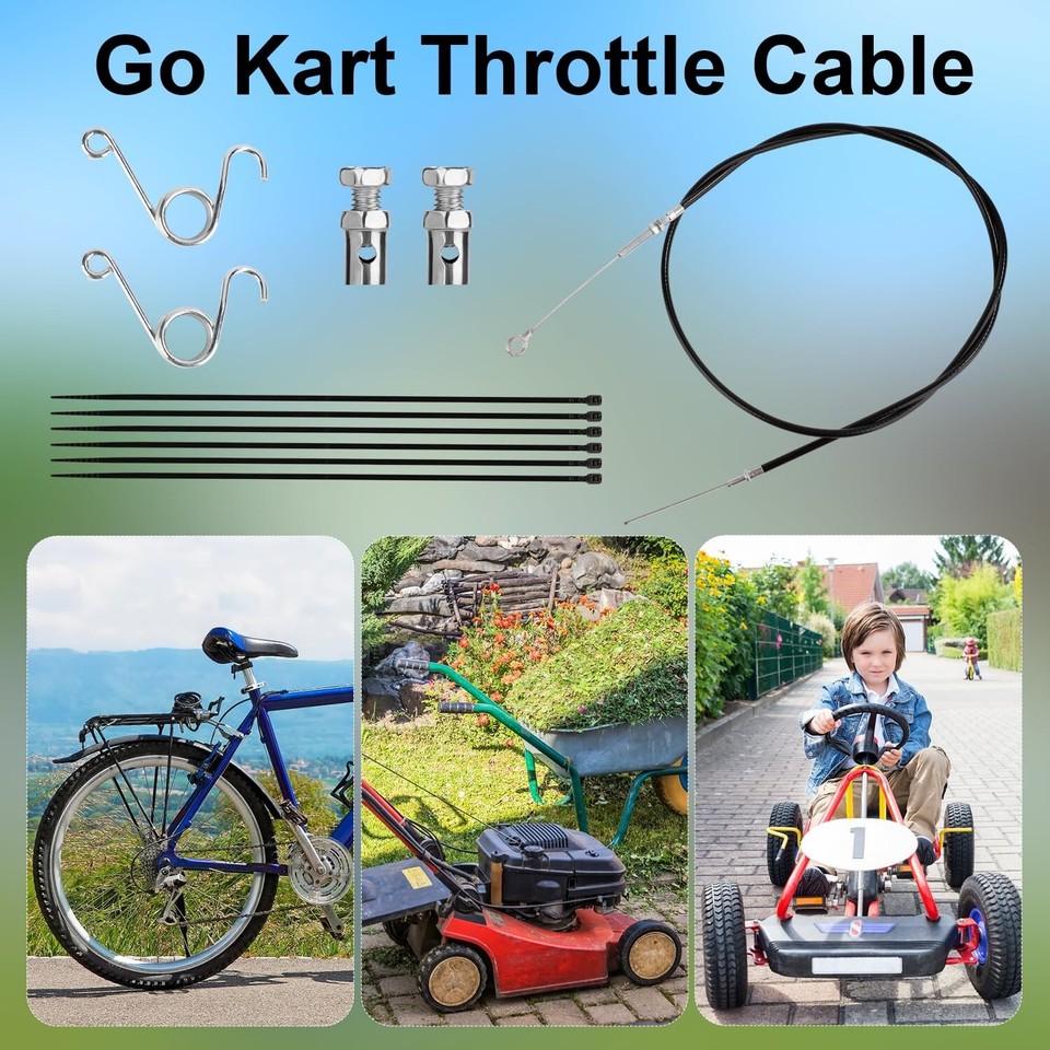 Universal Go Kart Throttle Cable, Throttle Cable Kit with Brake Return ...