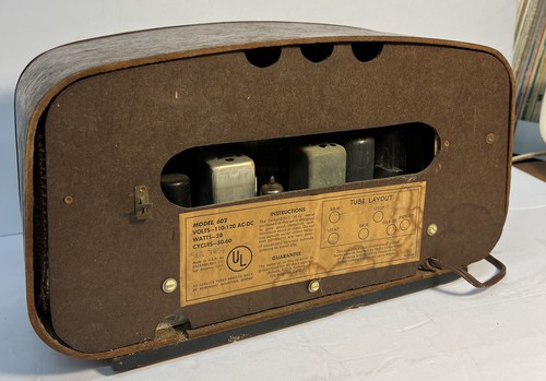 Vintage Tube Radio Packard Bell 602 Dual Tuning Stationized Art Deco ...