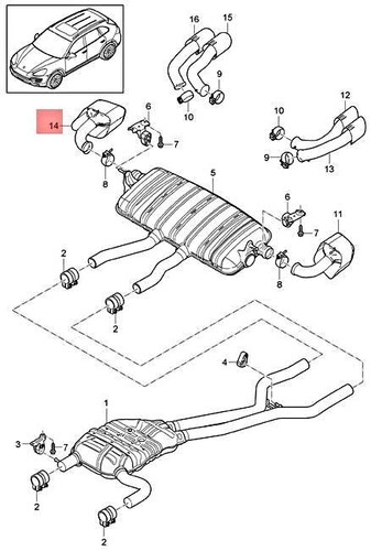 Genuine PORSCHE Cayenne 92A Tailpipe Right 95811125210 | eBay