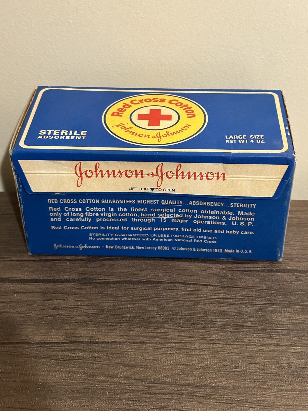 Vintage 1970 Johnson & Johnson Red Cross Cotton Box Mostly Full | eBay