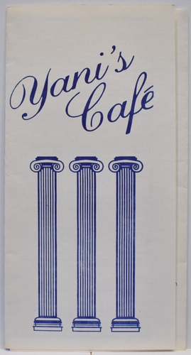 1991 Yani's Cafe Restaurant Menu Kailua Professional Center Aulike ...