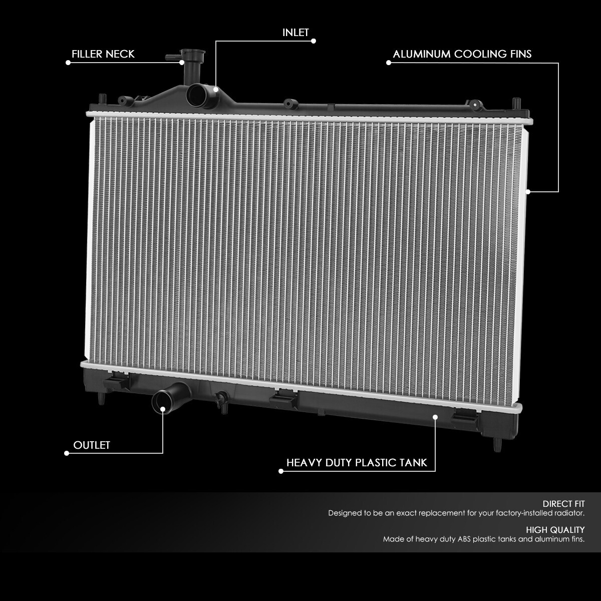 FOR 14-19 MITSUBISHI OUTLANDER OE STYLE ALUMINUM CORE COOLING RADIATOR ...