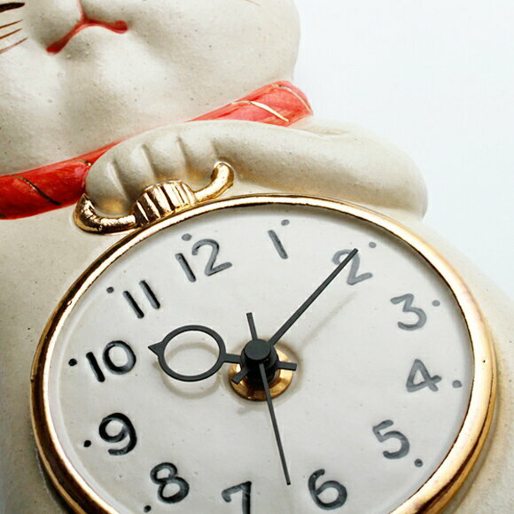 Lucky cat Japanese SETO ware porcelain Manekineko wall pendulum clock ...