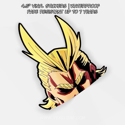 My Hero Academia - All Might v1 | Vinyl Anime Sticker JDM Window Peeker ...