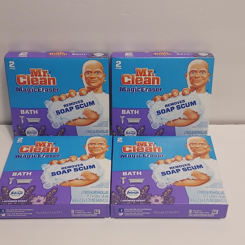 Set of 4 Boxes - 2 Per Pack Mr. Clean Bath Lavender Scent Magic Eraser ...