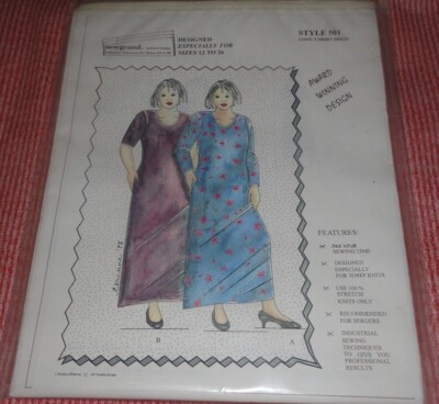 SEWGRAND PATTERN 501 ~ MISSES DRESSES ~ SIZE 12 14 16 18 20 22 24 26 ...
