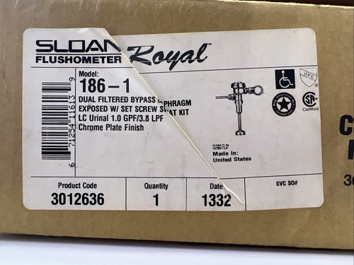 New In Box SLOAN Royal 186-1 Exposed,Manual Flush Valve | eBay