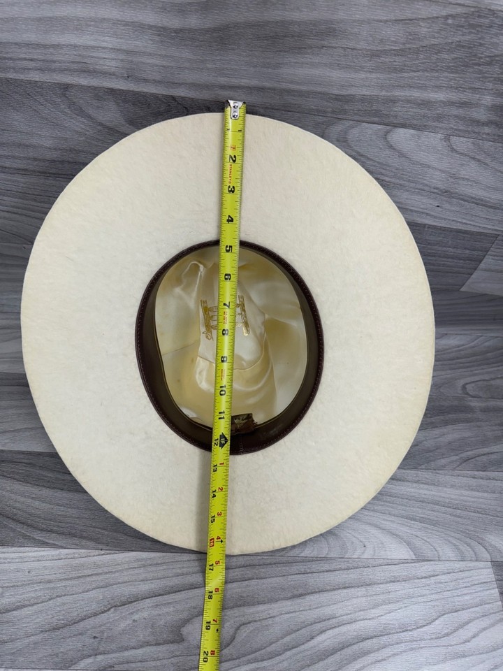 VINTAGE STRATTON WESTERN WHITE FELT COWBOY HAT 7 3/8 SIZE | eBay