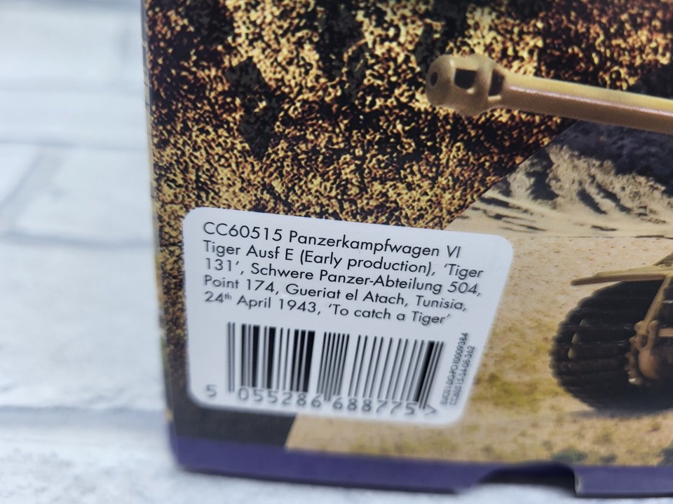CORGI PANZERKAMPFWAGEN VI TIGER AUSF E TANK TUNISIA 1943 1/50 CC60515 ...