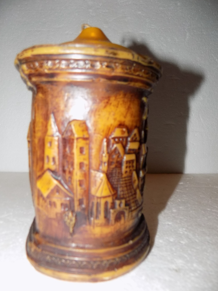 Rare Vintage FULDA GERMANY 1621 Wax Art Candle 7" Pillar | eBay